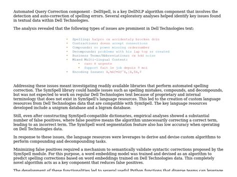 Dellspell Automated Query Correction Dell Technologies Dellnlp A Centralized Text