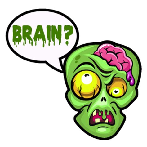 Zombie Asks About The Brain Sticker Mania