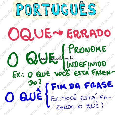 Oque O Que Ou O Quê Como Escrever Diferença Exemplos