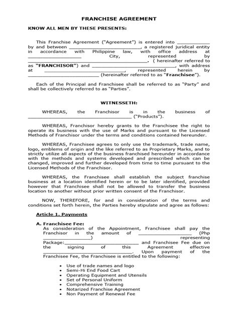 Franchise Agreement Pdf Franchising Arbitration