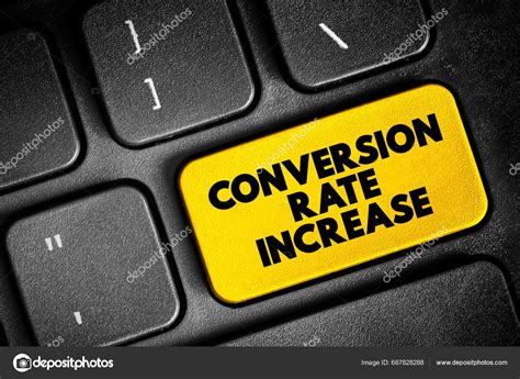 Conversion Rate Increase Text Button Keyboard Concept Background
