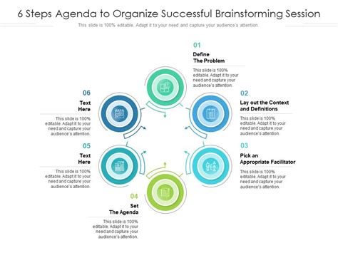 Steps Agenda To Organize Successful Brainstorming Session Presentation Graphics
