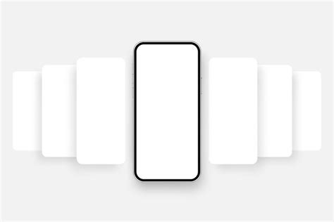 Smartphone With Blank Wireframe Screens