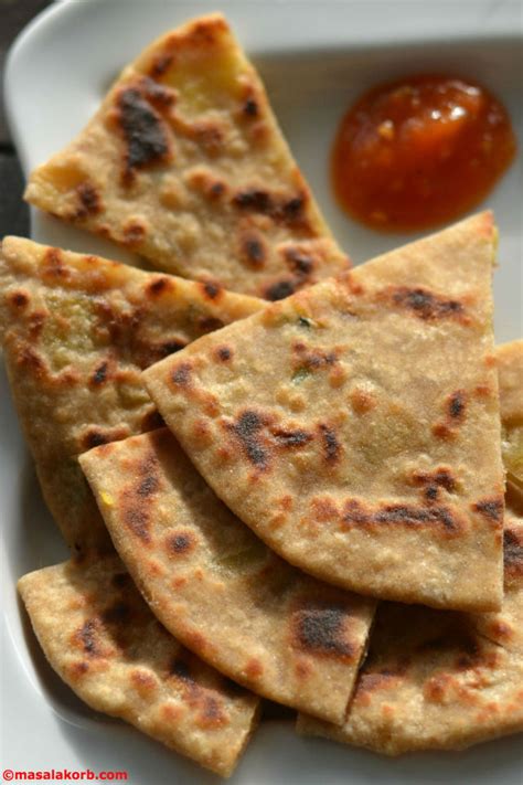 Paneer Capsicum Paratha Stuffed Indian Flat Bread Masalakorb