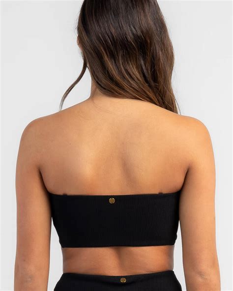 Shop Kaiami Chastity Bandeau Bikini Top In Black Fast Shipping And Easy