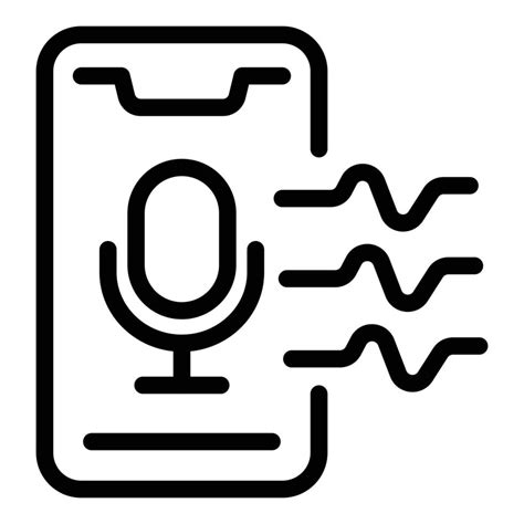 Phone Voice Control Icon Outline Style 15906510 Vector Art At Vecteezy