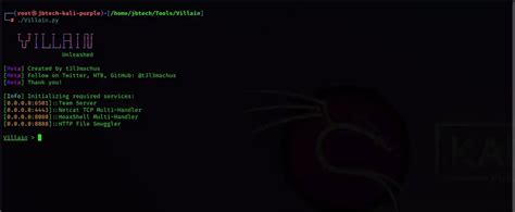 Использование Villain для создания бэкдора на Kali Linux
