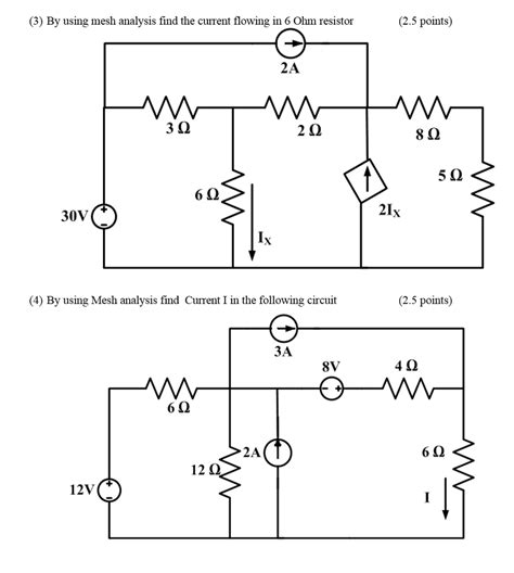 Solved 3 By Using Mesh Analysis Find The Current Flowing