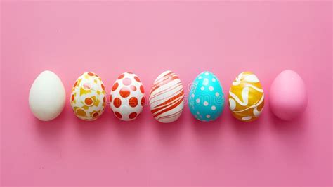 Easter Postcard Candy Eggs On Pink Backdrop Minimal Concept Stock Illustration Illustration