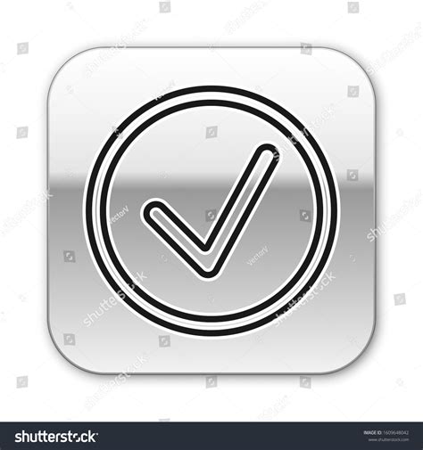 Black Line Check Mark Circle Icon Stock Vector Royalty Free 1609648042 Shutterstock