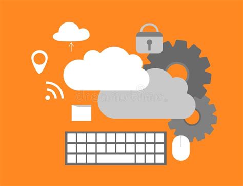 Cloud Computing Elements Concept Devices Connected To The Cloud With