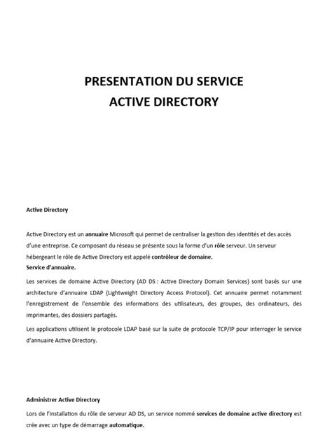 Ad Ds Pdf Active Directory Stratégies De Groupe