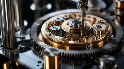 Closeup Of Intricate Clockwork Mechanism With Gears And Cogs Stock Illustration Illustration