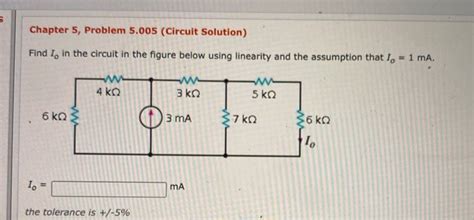 Solved Chapter 5 Problem 5 005 Circuit Solution Find I Chegg Com