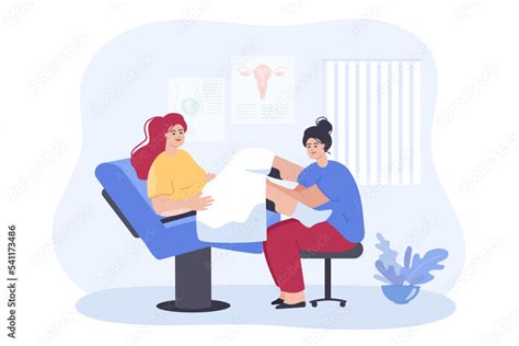 Doctor Examining Woman Lying In Gynecologist Chair Gynecologist