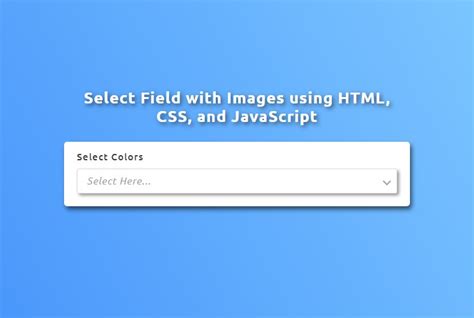 Step By Step Guide To Creating A Custom Select Field With Images Using