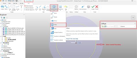 how to offset a boundary in powermill