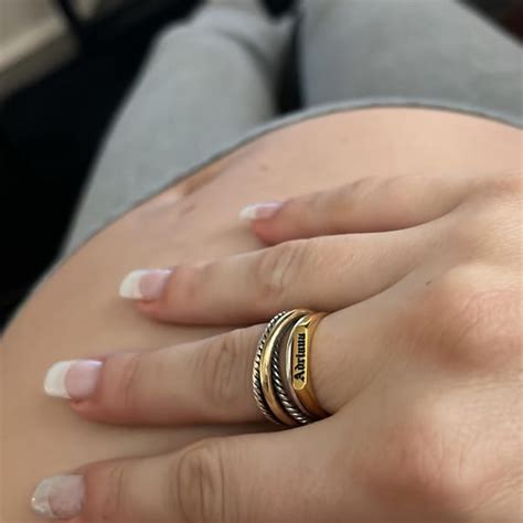 Tiny Initial Heart Ring Custom Heart Ring Dangle Ring Initial