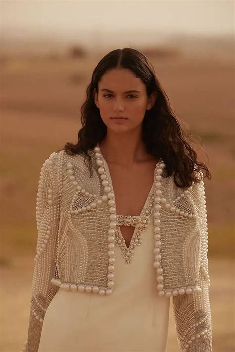 Bhldn Gemma Pearl Embellished Jacket For Boho Style Inspiration