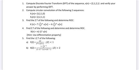 Solved Compute Discrete Fourier Transform DFT Of The Chegg