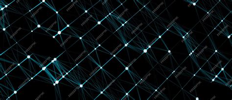 Premium Vector Abstract Grid With Blue Light On Black Background Science Background With