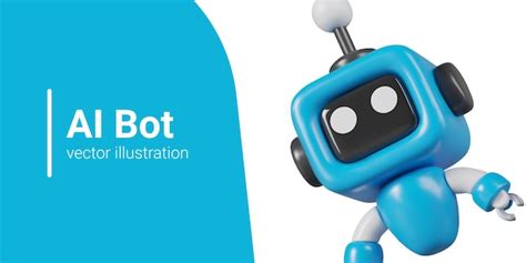 Premium Vector Ai Bot Blue Mini Robot With Eyes Antenna Manipulators Modern Digital Assistant