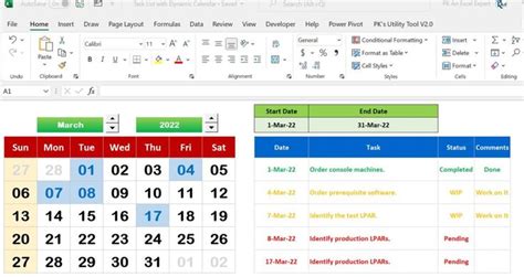 Dynamic Calendar With Single Formula PK An Excel Expert Excel Calendar Excel Templates