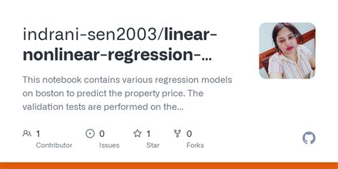 Github Indrani Sen2003linear Nonlinear Regression With Transformation This Notebook Contains
