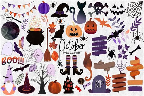 October Clipart Halloween Clipart Graphic By Illuztrate · Creative