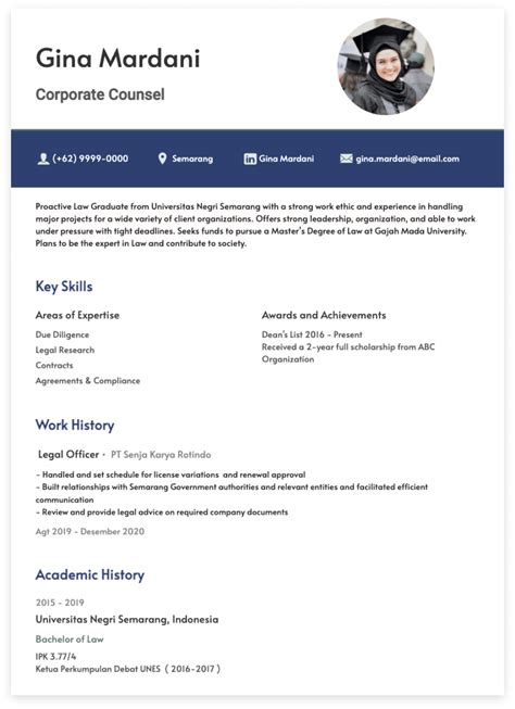 8 Contoh CV Fresh Graduate Tanpa Pengalaman Yang Dilirik HRD CakeResume