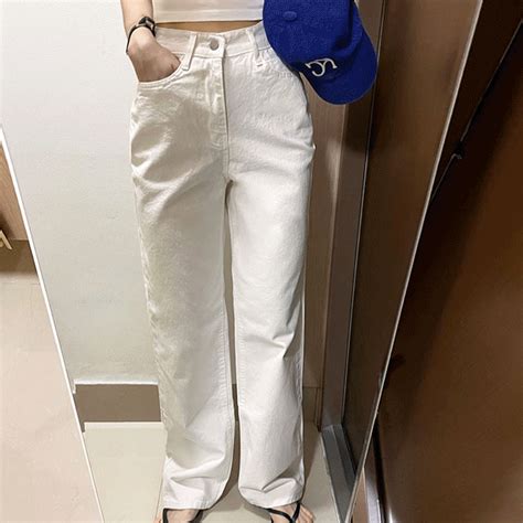 사계절기본핏 하이웨스트 세미 와이드 코튼 팬츠 면바지 에이블리