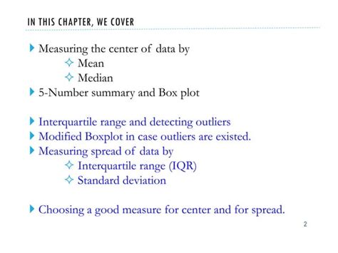 Chapter 02 Describing Distributions With Numbers Part Ii Ppt