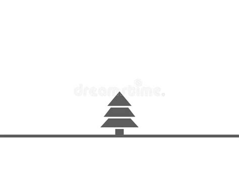 Simplistic Christmas Background Grey Fir Tree With Stripe Stock Illustration Illustration Of