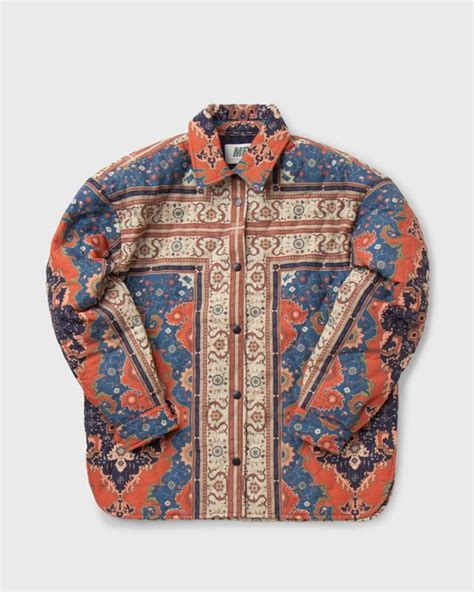 Melody Ehsani Persian Rug Quilted Shirt Jacket Brown Bstn Store