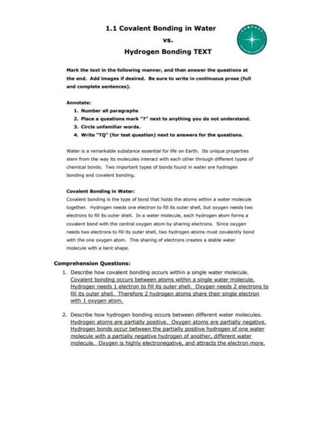 1 1 Set Of Complex Text With Questions And Key For Aice Marine Science