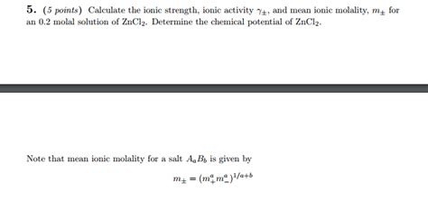 Solved Calculate The Ionic Strength Ionic Activity Chegg Com