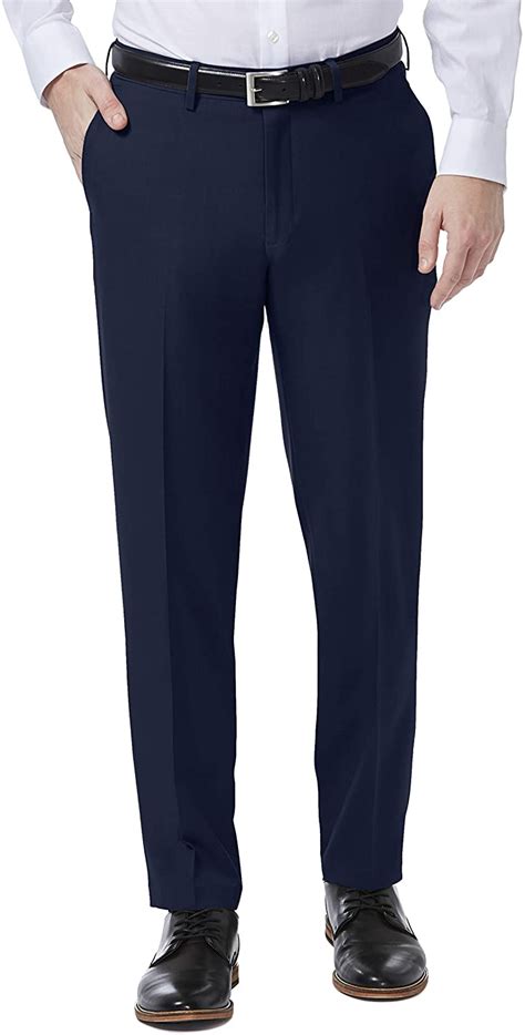 Haggar Mens Premium Comfort Stretch Slim Fit Dress Pant Blue Size 32w X 32l Z Ebay
