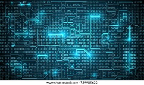 3772 Abstract Futuristic Electronic Circuit Board With Binary Code