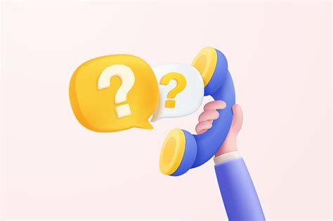 3d 전화 및 버블 말하기 서비스 지원 핫라인 물음표 아이콘 기호 또는 Faq 및 Qa 답변 연락 고객을위한 전화와 이야기하십시오 3d 콜 센터 벡터 아이콘 렌더링 그림 3