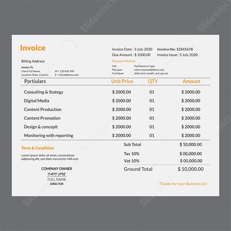 Invoice Sign Document Memo Word Template And Google Docs For Free Download