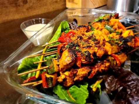 Grilled Harissa Chicken And Veggie Skewers Botanical Kitchen
