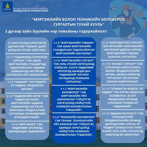 ХУУЛЬ ЭРХ ЗҮЙН МЭДЭЭЛЭЛ Боловсролын ерөнхий газар