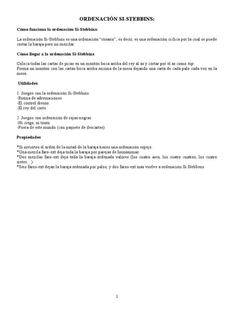 Ordenación Si Stebbins Pdf