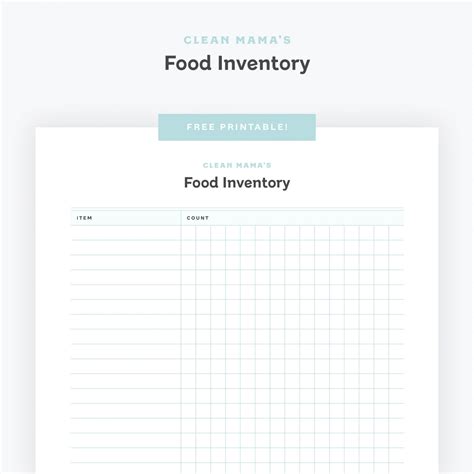 Free Printable Food Inventory Checklist Clean Mama