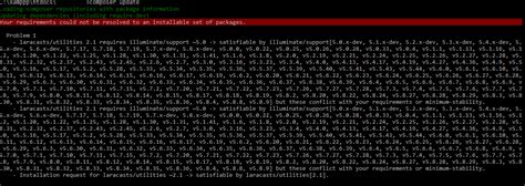 Laravel Composer Update Failure Stack Overflow