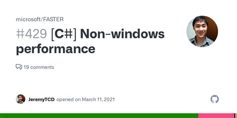 C Non Windows Performance · Issue 429 · Microsoftfaster · Github