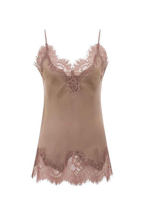 Coco Lace Silk Cami Nude Crystal Gold Hawk Clothing