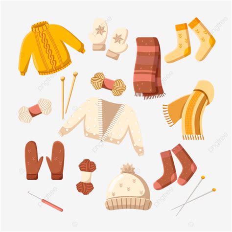 양모 벡터 일러스트 세트에서 계절 니트웨어 외딴 니트 모자 Png 일러스트 및 벡터 에 대한 무료 다운로드 Pngtree