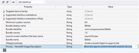 Setting Ios Permission Descriptions In Visual Studio Jimbobbennett