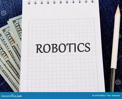 The Concept Of Technology And Development Phrase Words Text Robotics On A Blank Sheet Of